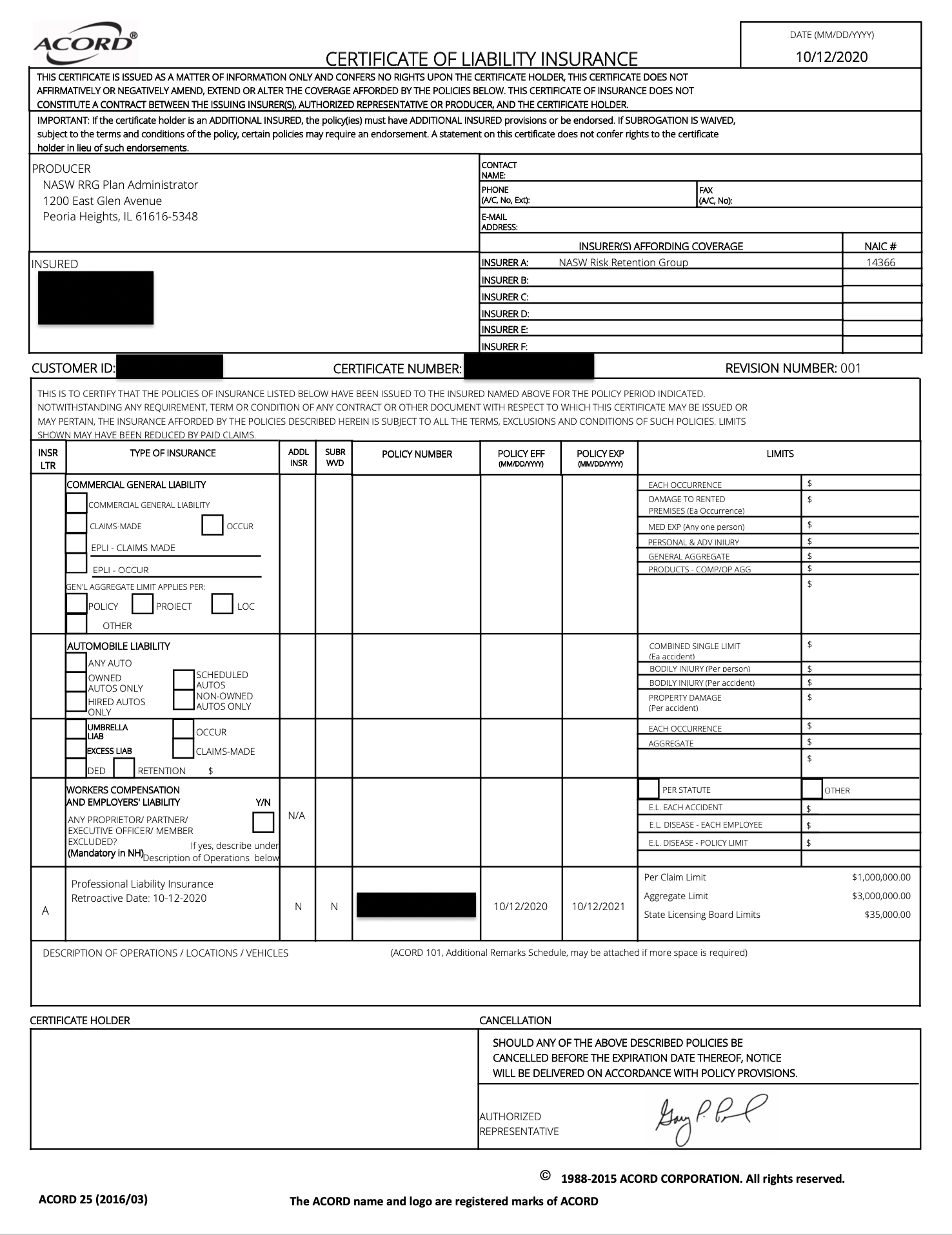 Certificates of insurance (COI) – Headway